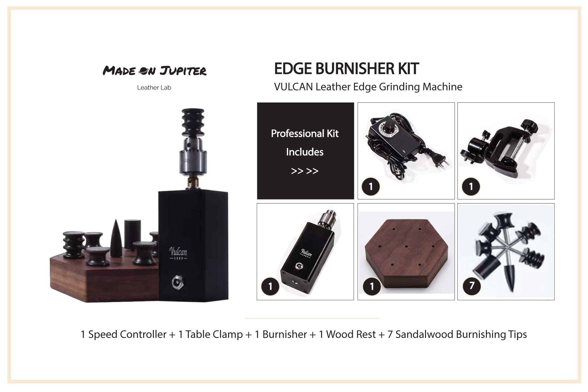 Vegetable Tanned Leather Burnishing Machine Kit – Made on Jupiter